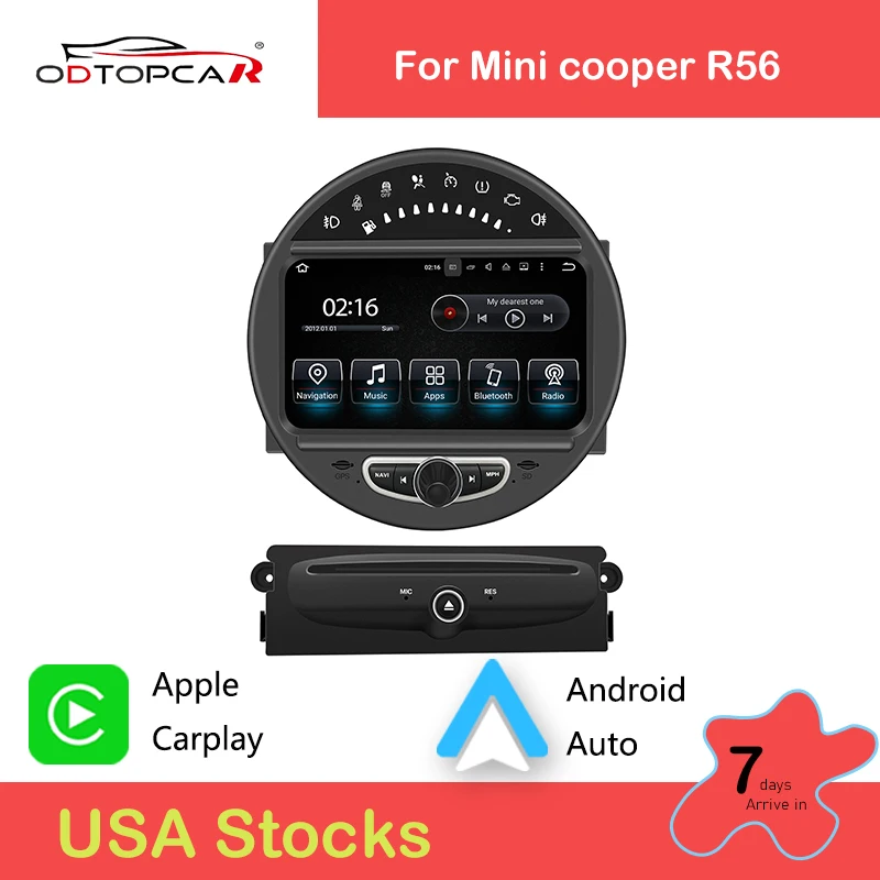 ODTOPCAR-Autoradio-Android-Mini-Cooper-Android-Auto-Upgrade-R56-R55-R57 ...