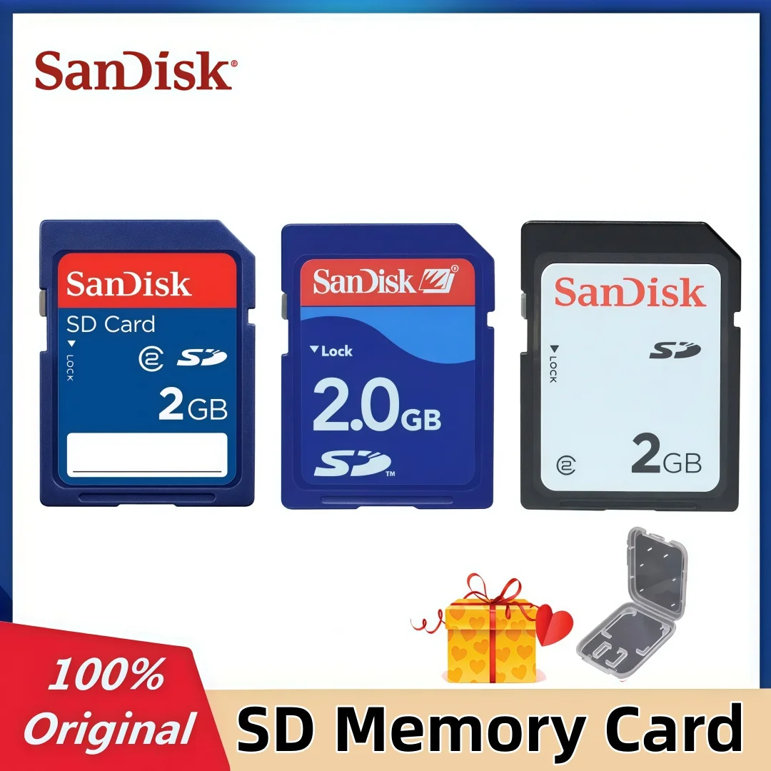 Original Sandisk SD Card 2GB Memory Card For Camera Canon Panasonic CCD ...