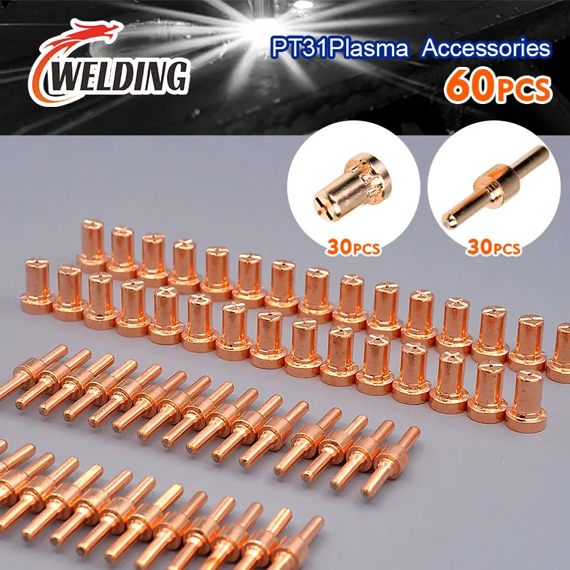 Air-Plasma-Accessories-PT31-LG40-60PCS-Set-Nozzle-and-Electrode-Cutting ...