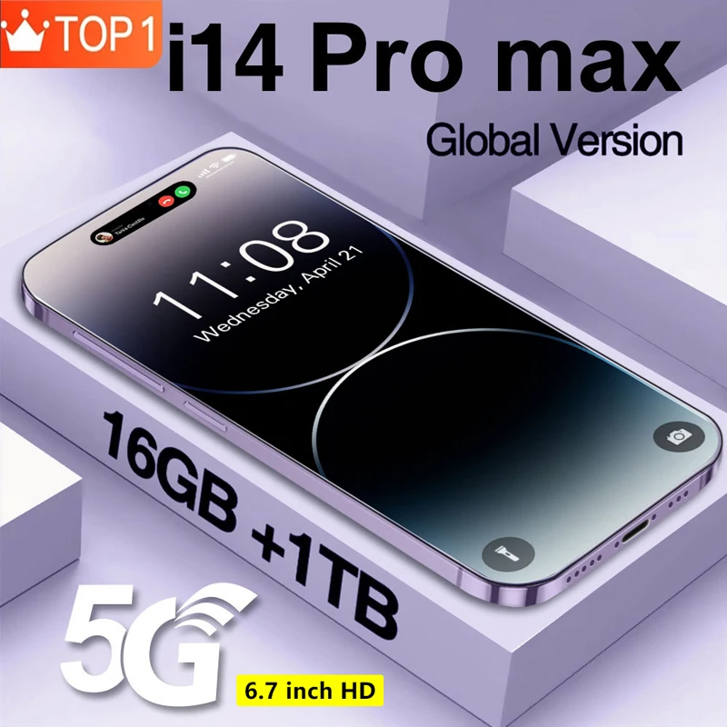 Global-Version-Unlocked-i14-Pro-Max-5G-Telem-veis-Celular-Desbloqueado ...