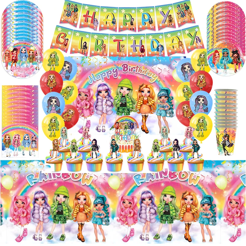 Rainbow-High-Doll-Birthday-Party-Decoration-Princess-Girl-Rainbow-Doll ...