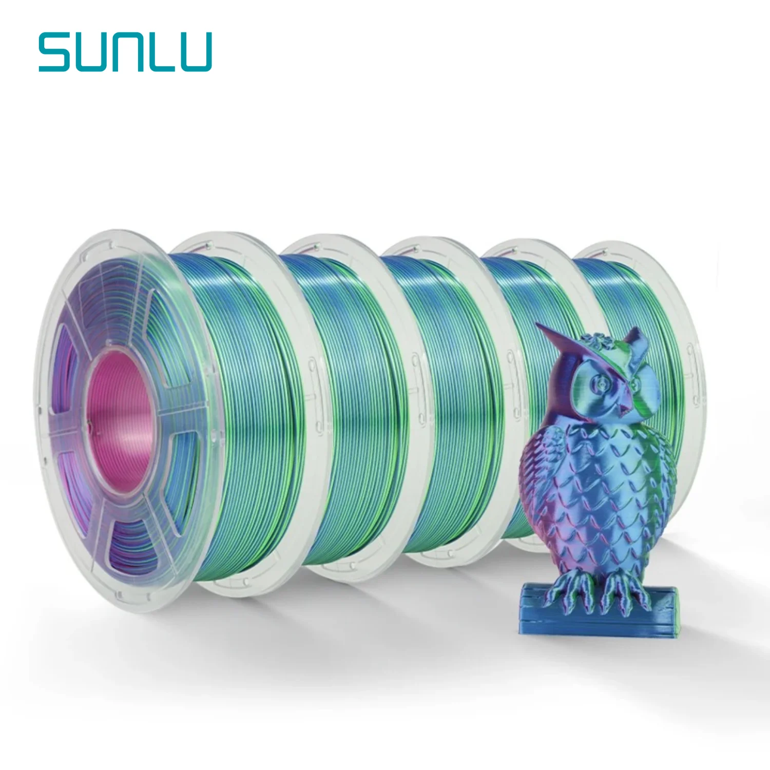 SUNLU-PLA-Silk-Rainbow-3D-Filament-1KG-5-3D-Printing-Filament-100-No ...