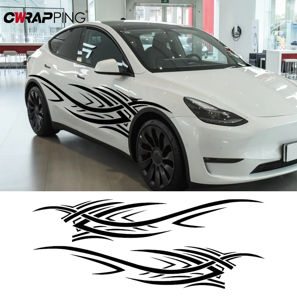 2PCS-Car-Personalized-Flame-Totem-Universal-DIY-Flame-Vinyl-Decal ...