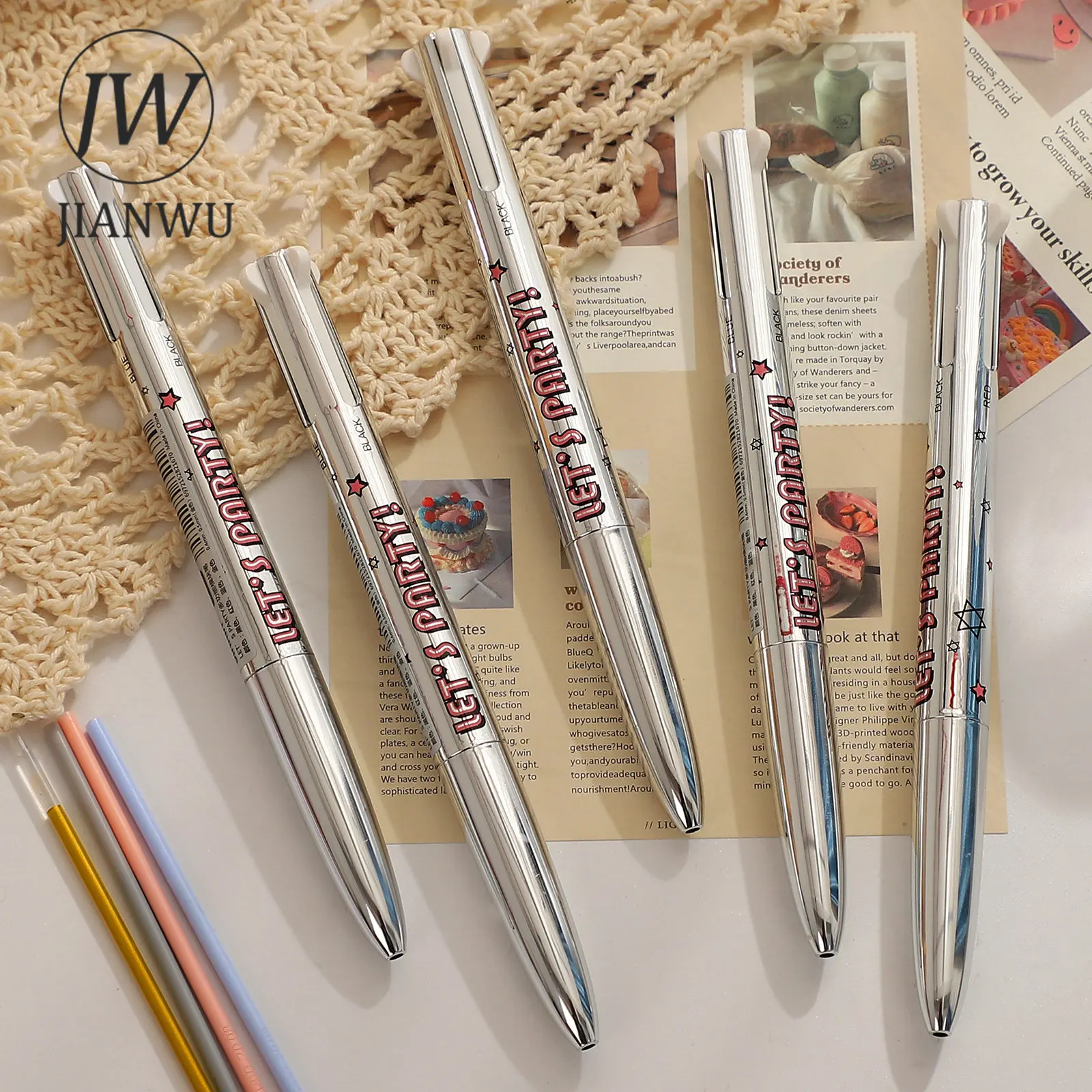 JIANWU1-Pc-4-Colors-Module-Ballpoint-Pen-Multifunction-Press-Pen-Smooth ...