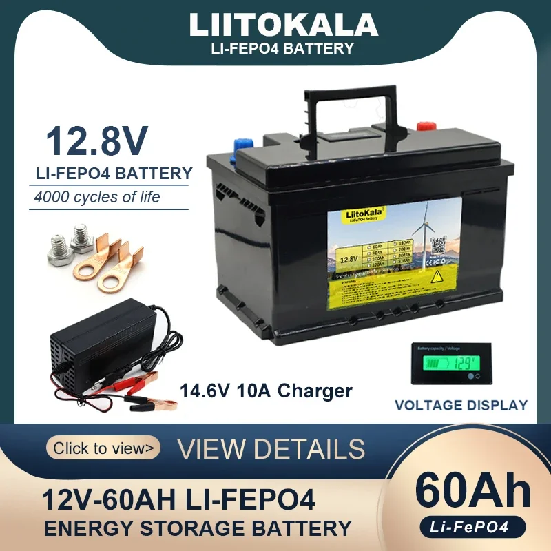 Genuine-LiitoKala-12v-60AH-LiFePO4-Battery-12-8v-Lithium-Power ...