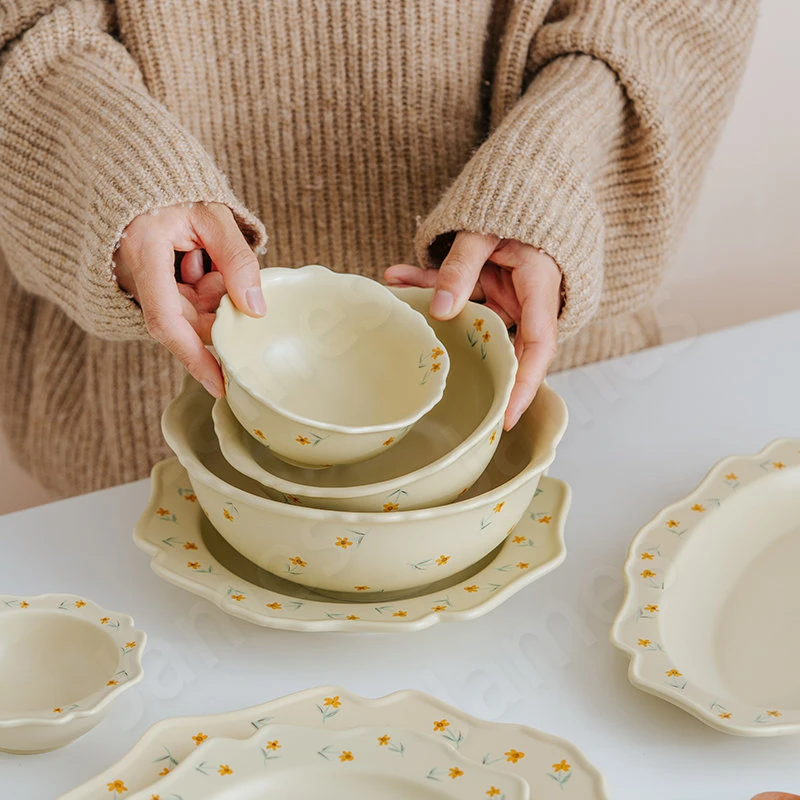 Irregular Ceramic Plates Set Nordic Morandi Dinner Plate Fruit Salad ...