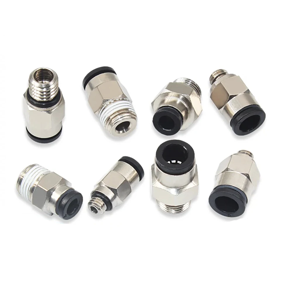 PC6-M5 Push To Connect Fittings, 6mm Tube OD X M5 Thread, Straight P