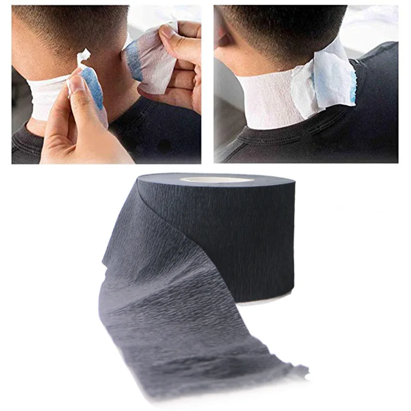 Professional-Neck-Paper-Black-Salon-Barber-Hair-Dresser-Roll-Cutting ...