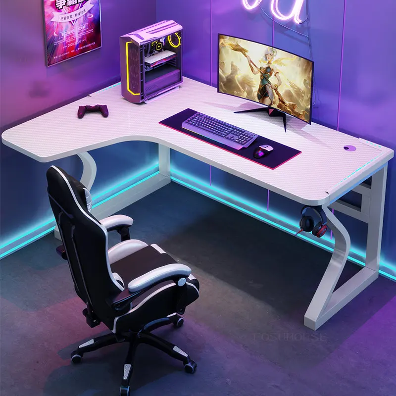 White-Carbon-Fiber-Desktop-Computer-Desks-Home-Bedroom-Writing-Desk ...