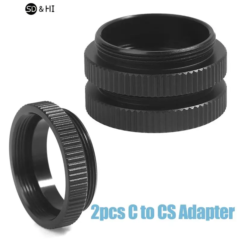 2pcs C-MOUNT 5MM Extension Tube Adapter C-CS Mount Adaptor Spacer Ring ...