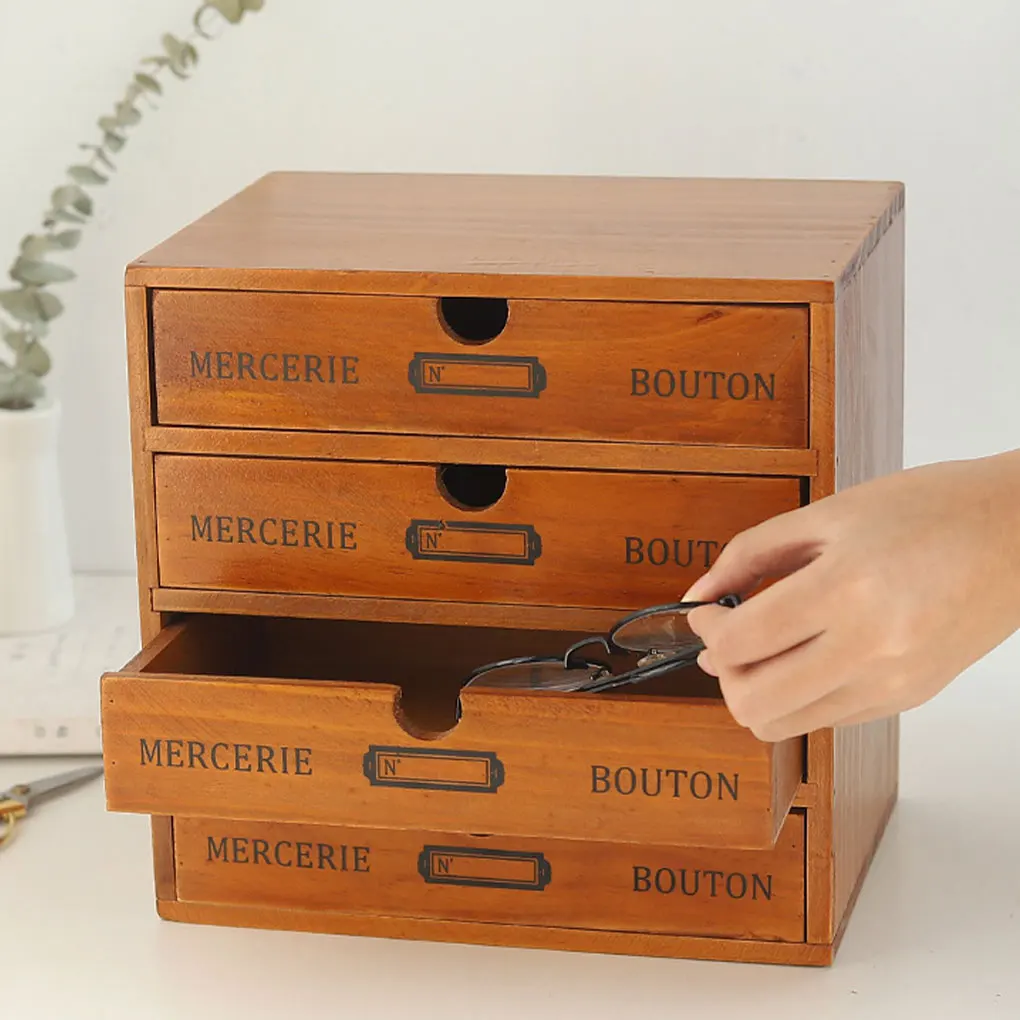 Multipurpose Wooden Drawer Storage Box - Vintage For Ultimate ...