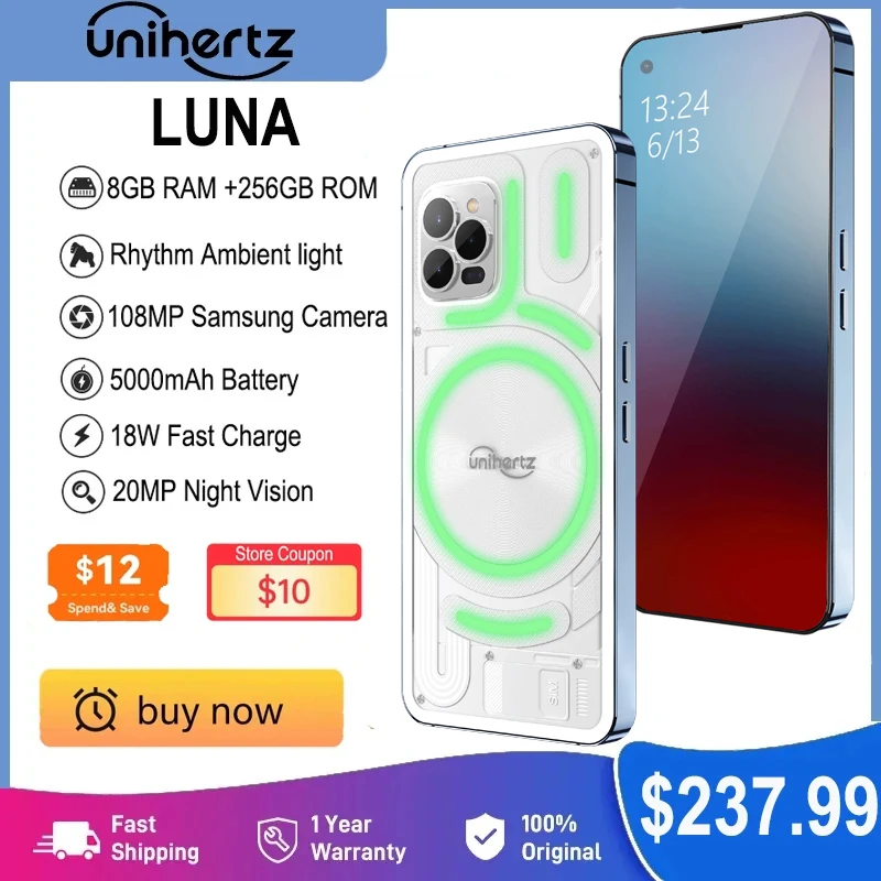 World Premiere Unihertz Luna Smartphone Rhythm Ambient Light 8gb 256gb ...