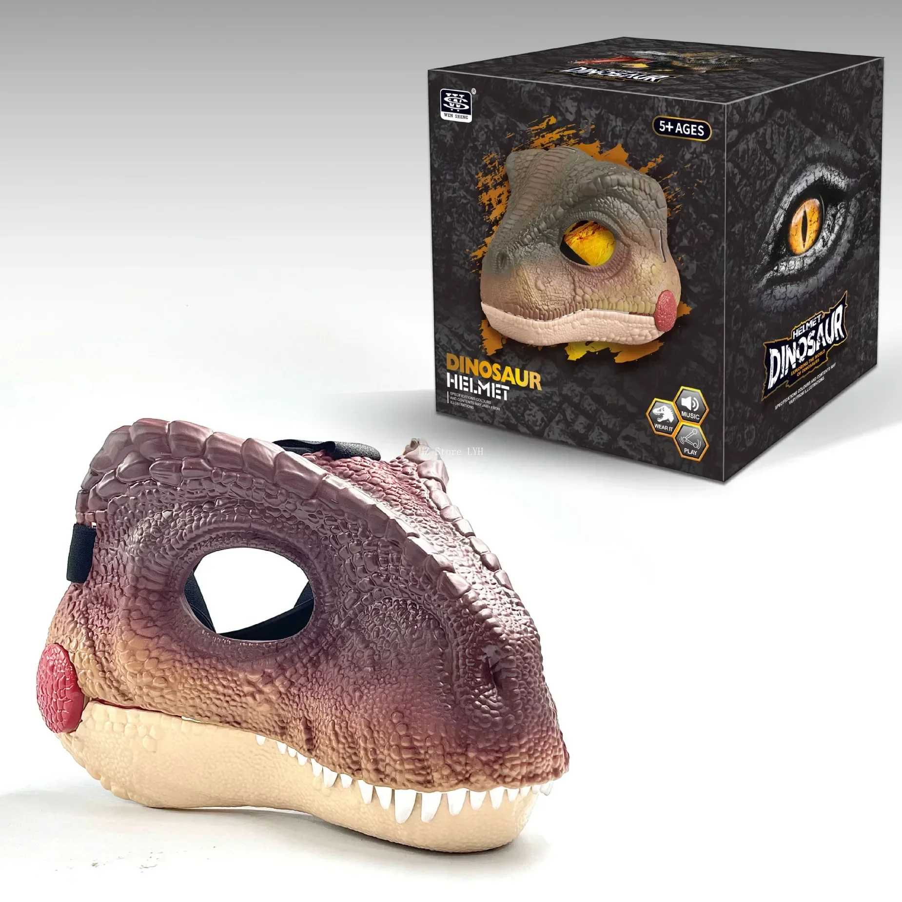 Máscara de dinosaurio de plástico duro de Jurassic World con mandíbulas ...