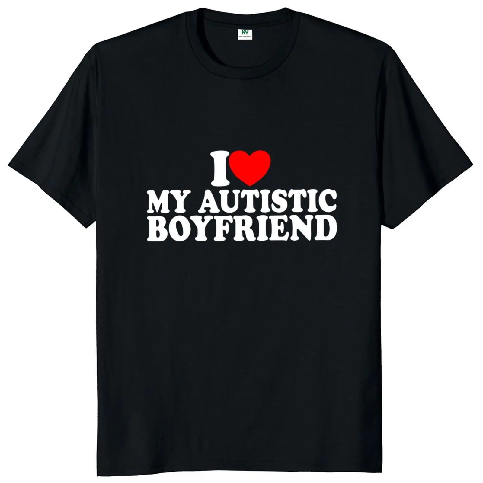 I Heart Love My Autistic Boyfriend T Shirt Funny Girlfriend Birthday ...