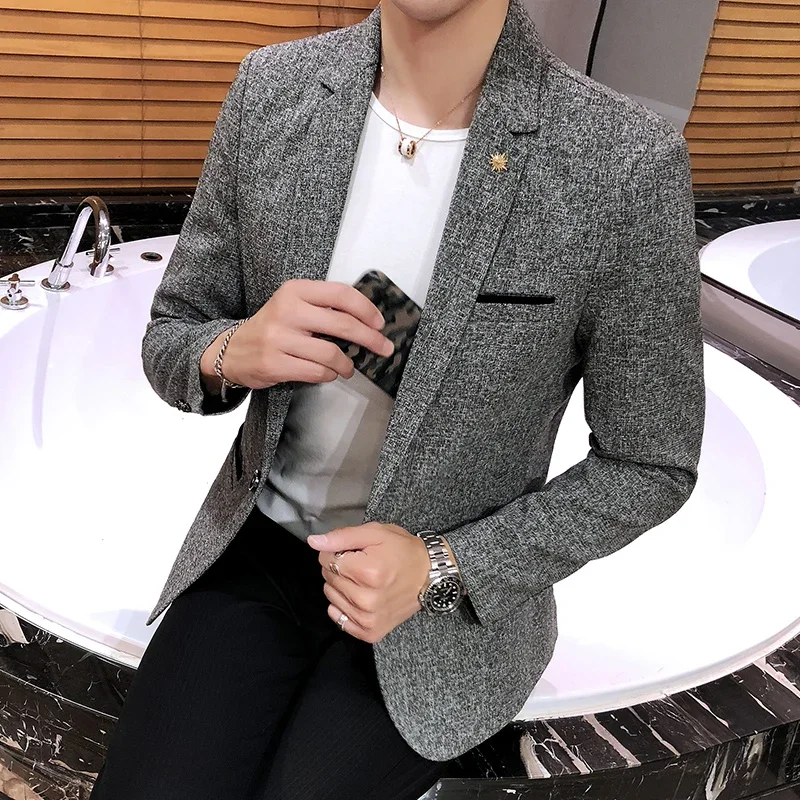 2021-Autumn-New-Business-Men-s-Slim-Linen-Casual-Suit-Jacket-Men-Luxury ...