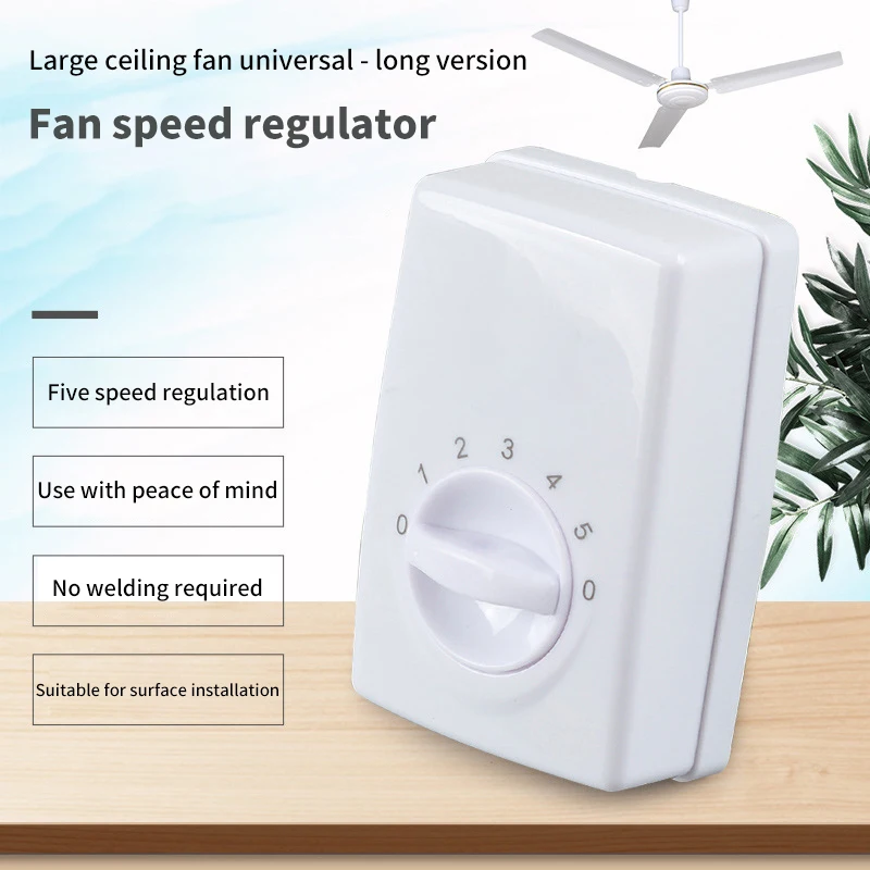 Easy-to-Install Fan Speed Controller, Electric Panel Switch, 5 Speeds ...