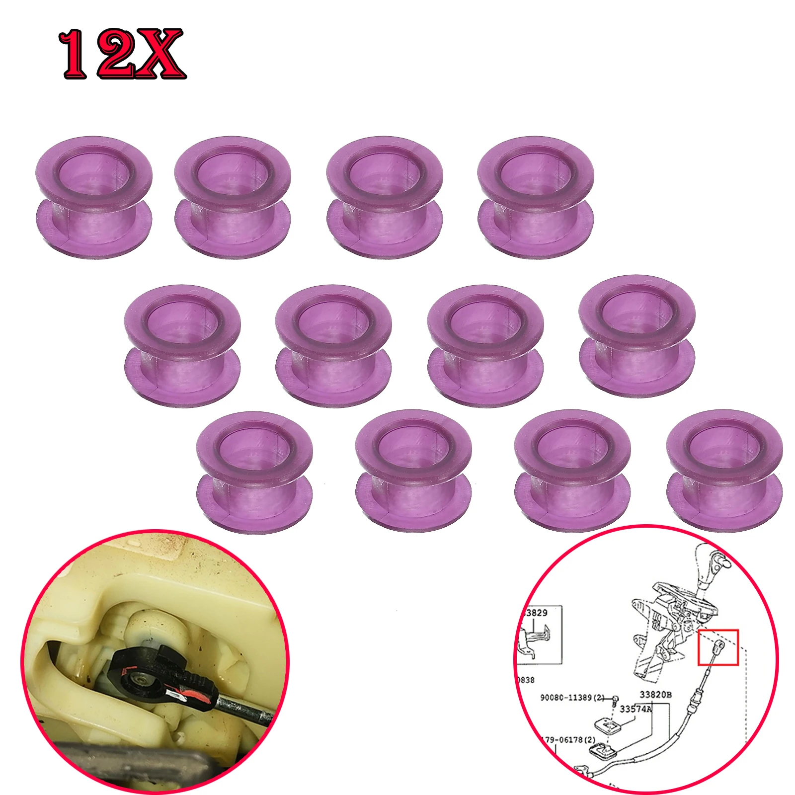 12Set Automatic Transmision Shift Shifter Cable Bushing Linkage Grommet ...