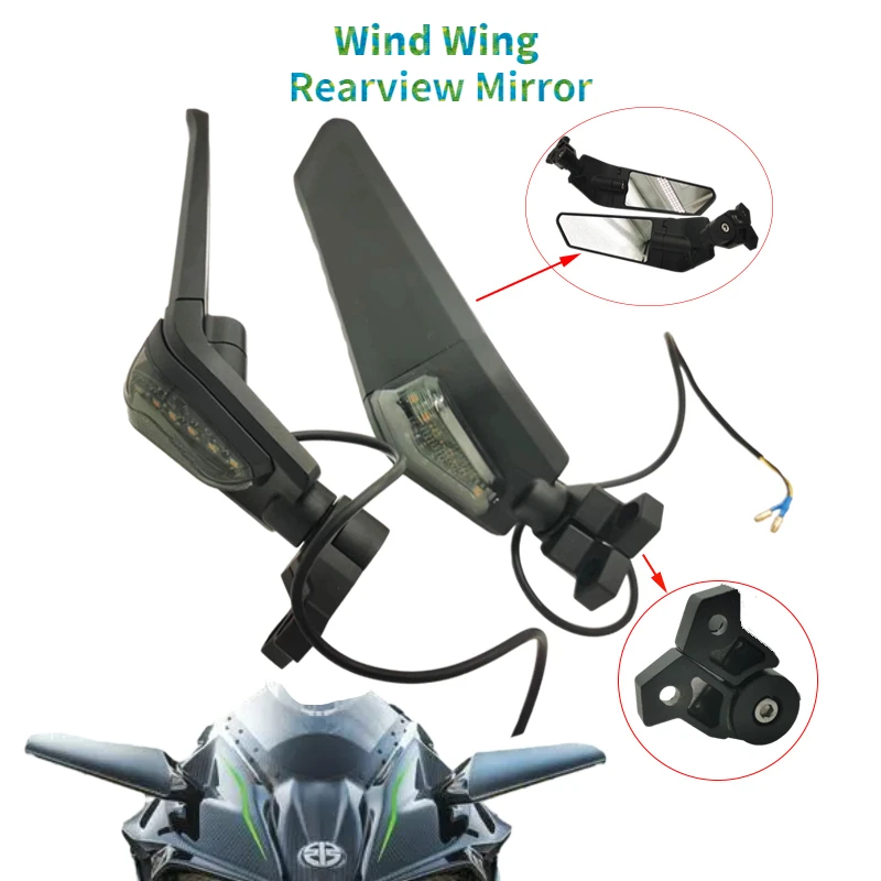 Motorcycle Wind Wing Rearview Mirror For KAWASAKI Ninja 300R 250R 400R ...