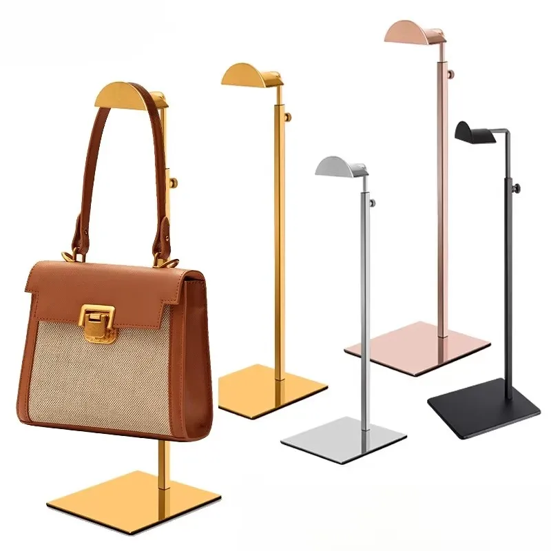 Adjustable Polished Black/Gold/Silver Handbag Shelf Display Stand ...