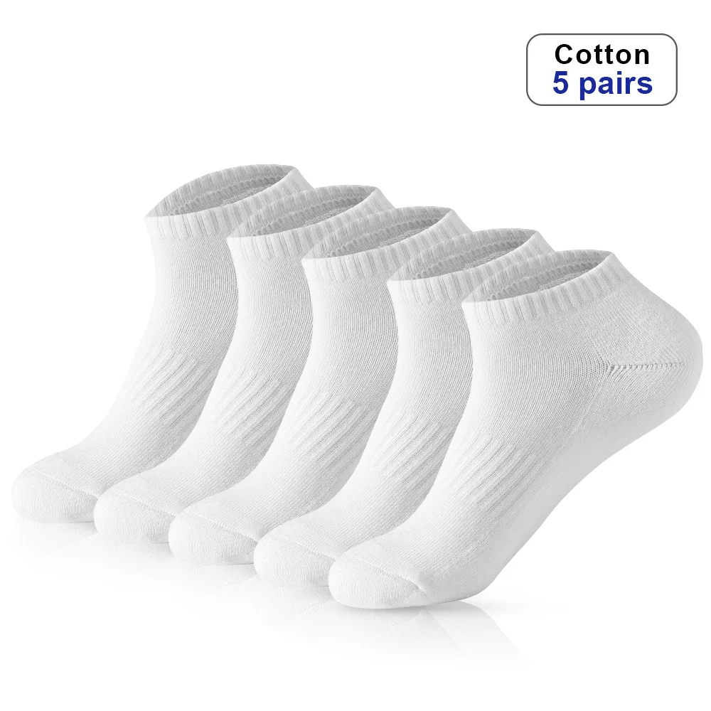 5 Pairs/Lot Low Cut Men Socks Black White Male Short Socks Cotton ...