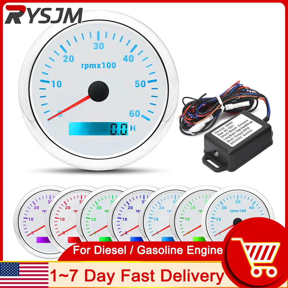 85mm-Tachometer-Speedo-Sensor-6K-Gauge-Hourmeter-Tachometer-Gauge-for ...
