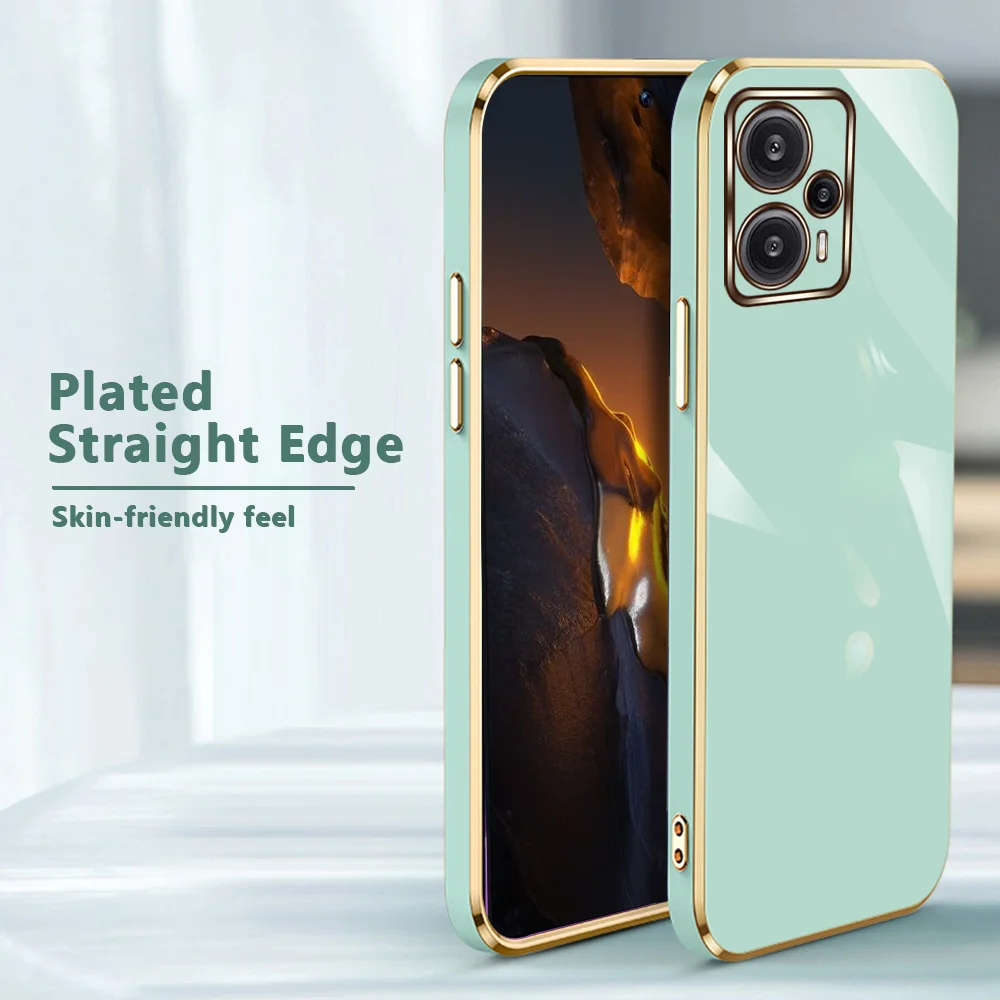 Pocof5pro-5G-Case-New-Square-Plating-Glossy-Soft-Silicone-Back-Cover ...
