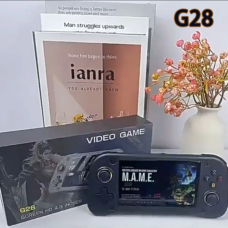 New Open Source Retro Handheld Video Game Console G28 4.3inch IPS 20000 ...