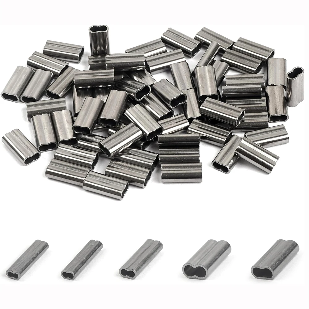 400Pcs-Copper-Double-Barrel-Crimp-Sleeves-High-Strength-Brass-Crimping ...