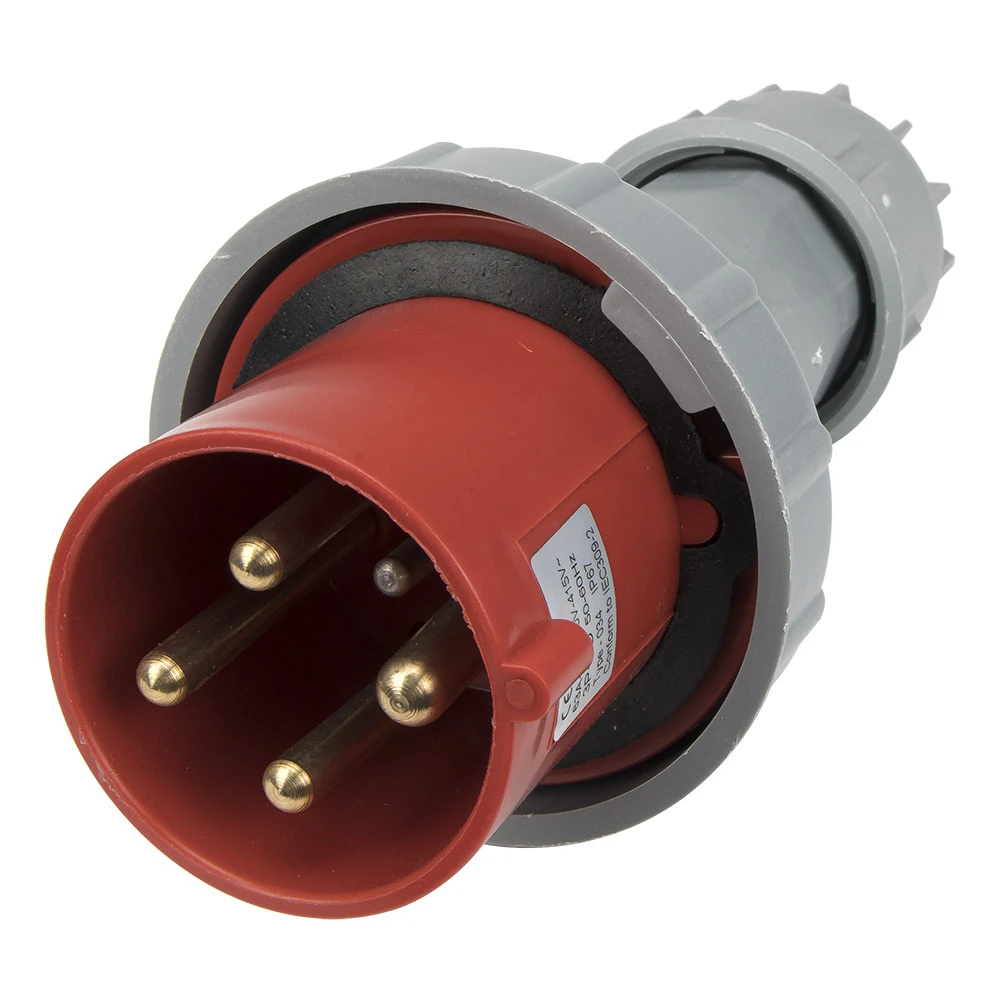 63A 3P E 4 pin 380 415V IP67 034 three phase watertight industrial plug|plug ngk|ip67 industrial ...