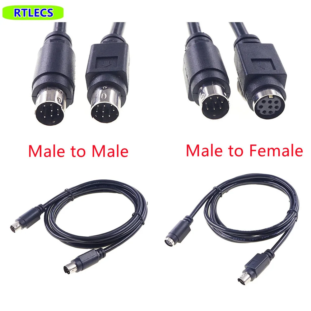 1 3 5 10 Piece MD8 Male Female Adapter Data Cable Mini Din 8 Pin Plug ...