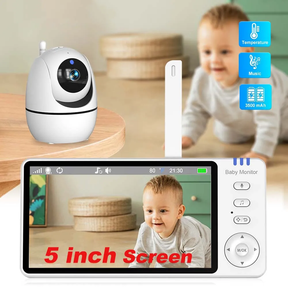 5 Inch Video Baby Monitor Indoor Mini Kids Surveillance cameras ...