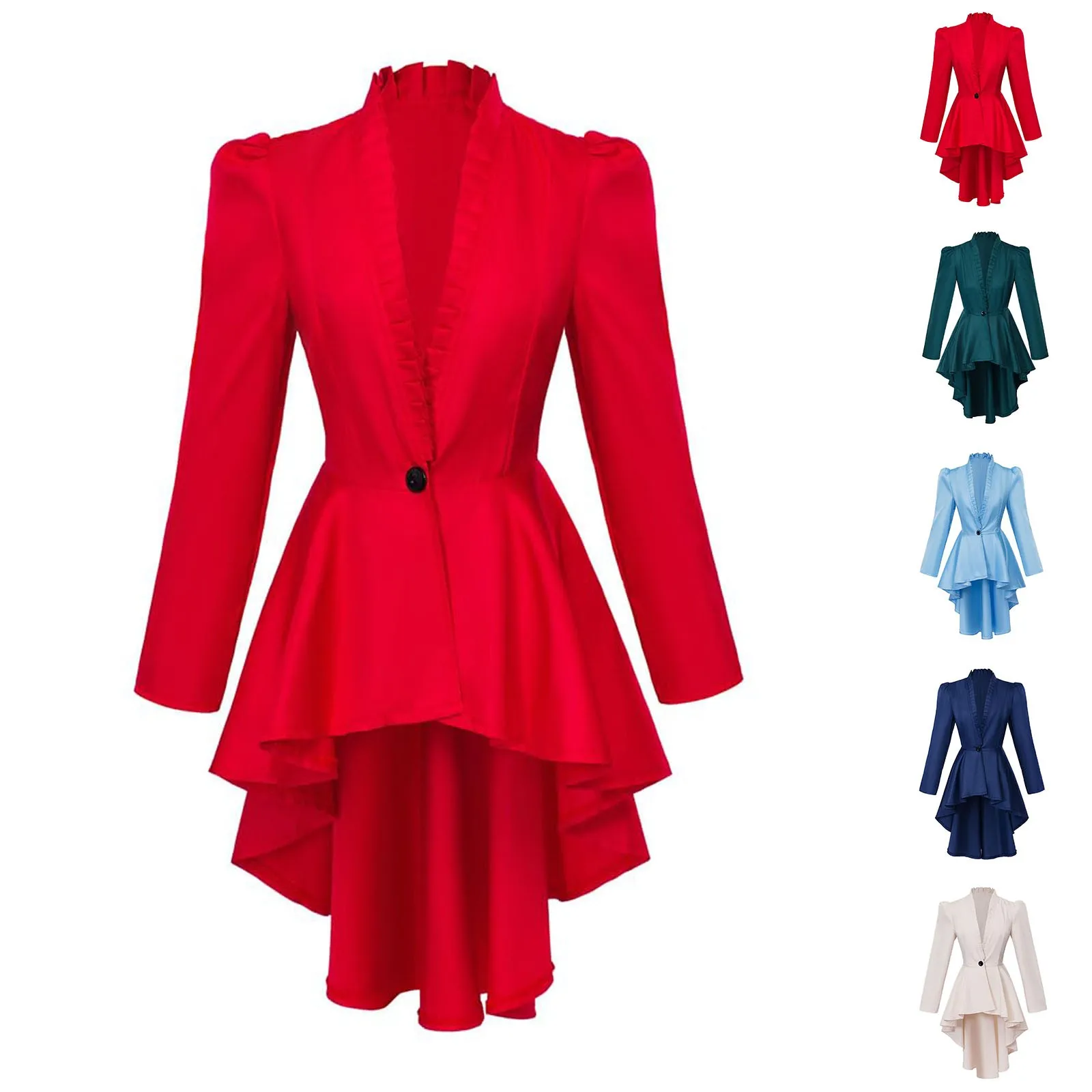 Abrigo-g-tico-Steampunk-Vintage-para-mujer-Color-s-lido-traje ...