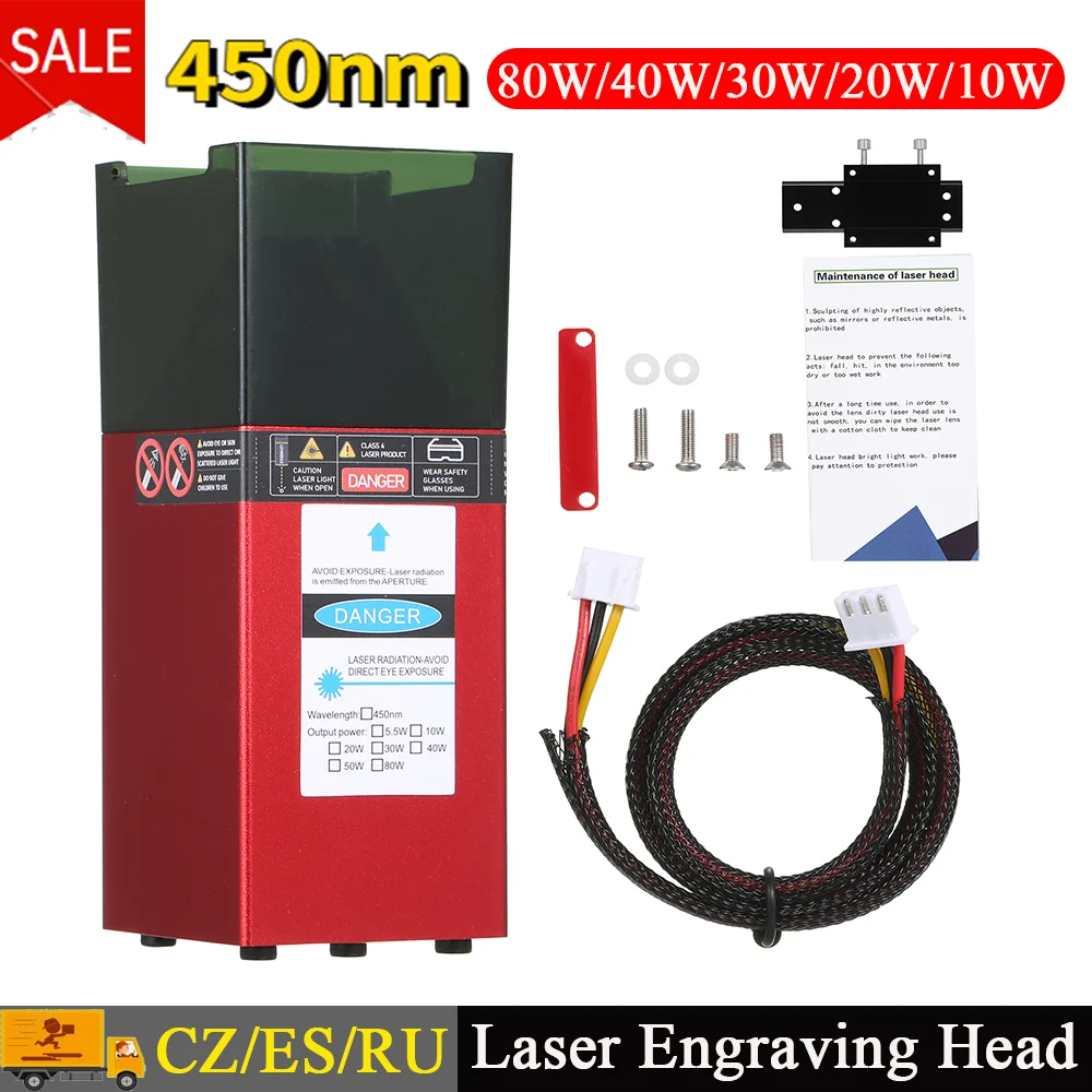 450nm-80W-40W-30W-Laser-Module-Fixed-Focal-Length-Laser-Engraving-Head ...