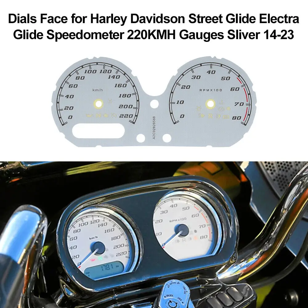 Silver-Motorcycle-Counter-Dials-Face-for-Harley-Street-Glide-Electra ...