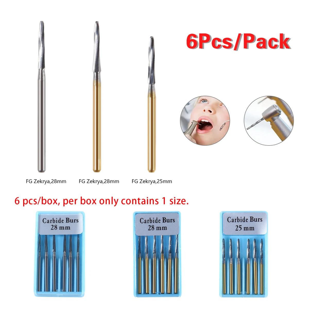 6pcs-Box-Dental-Zekrya-FG-Tungsten-Carbide-Burs-25MM-28MM-Gold-Sliver ...
