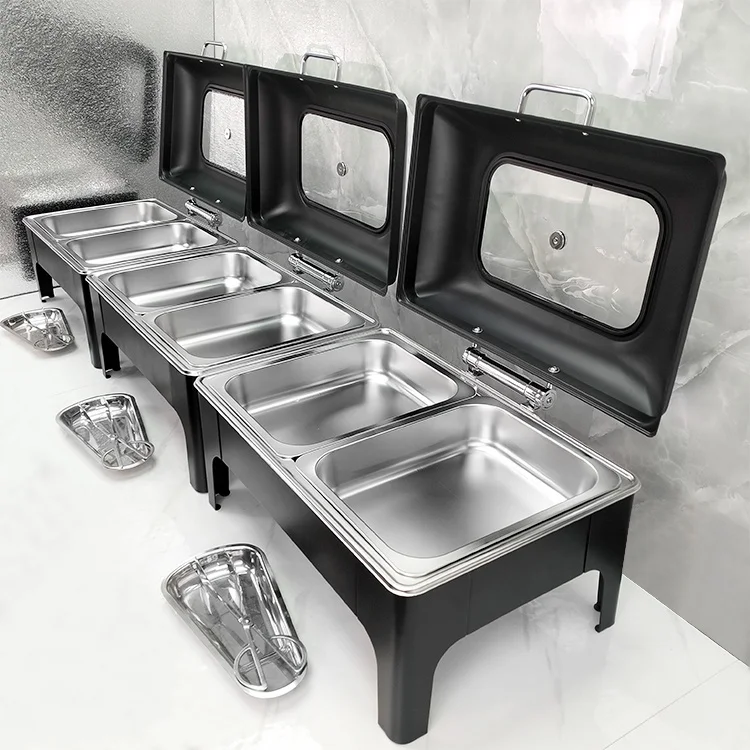 Black Stainless Steel 9L Chafing Dish Buffet Food Warmer – Catering ...