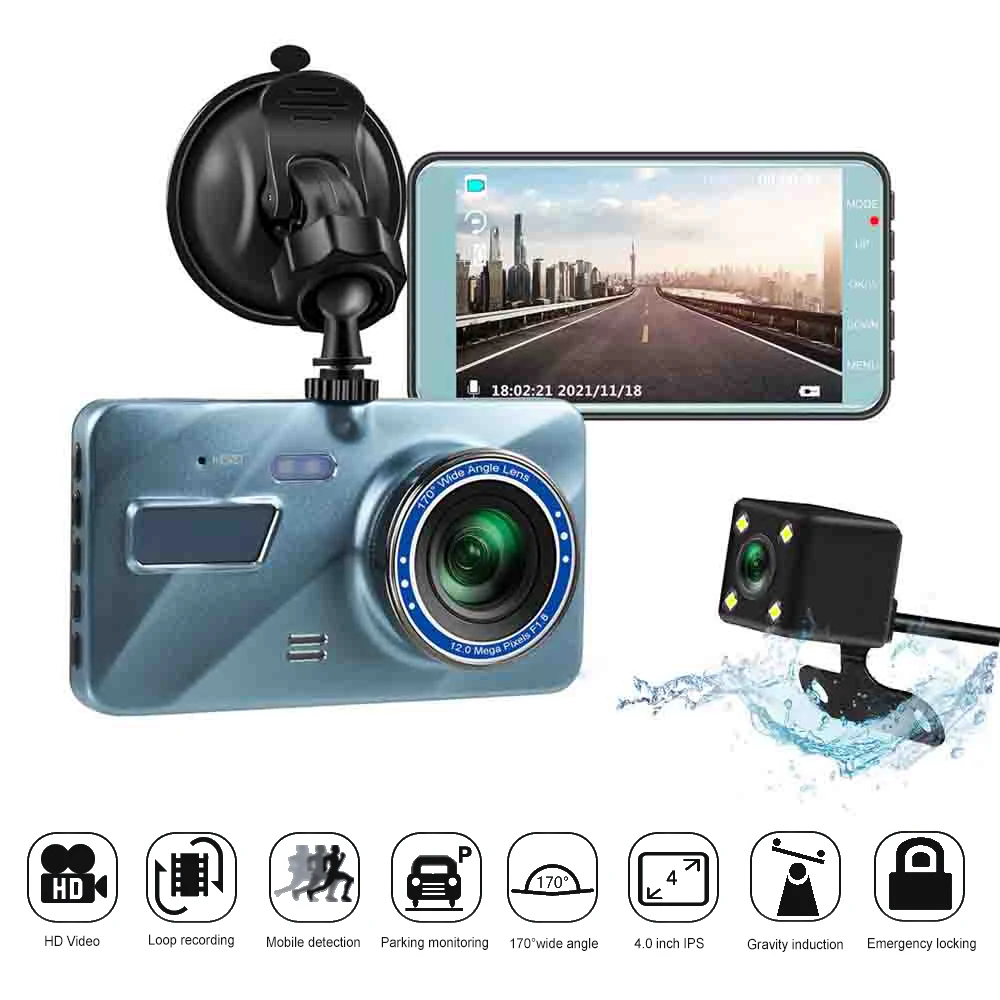 Telecamera-per-auto-dash-cam-per-auto-schermo-IPS-da-4-pollici-1080P ...