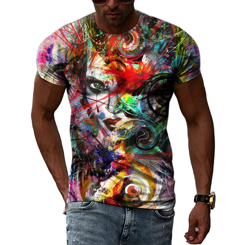 Personality-Abstract-Color-graphic-t-shirts-Men-Casual-Fashion-3D ...