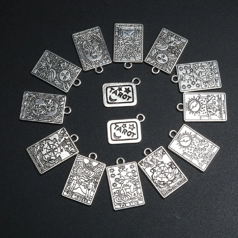14pcs-Silver-Plated-Hip-Hop-Style-Witch-Divination-Astrology-Tarot ...