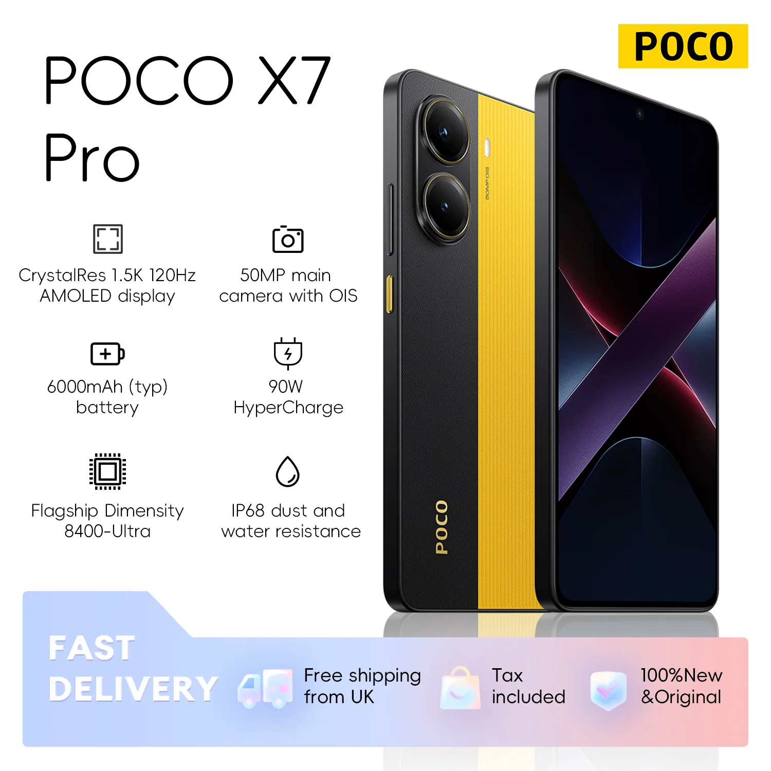 POCO X7 Pro 256GB/512GB 1.5K 6.67" 120Hz Display Powered by Flagship ...