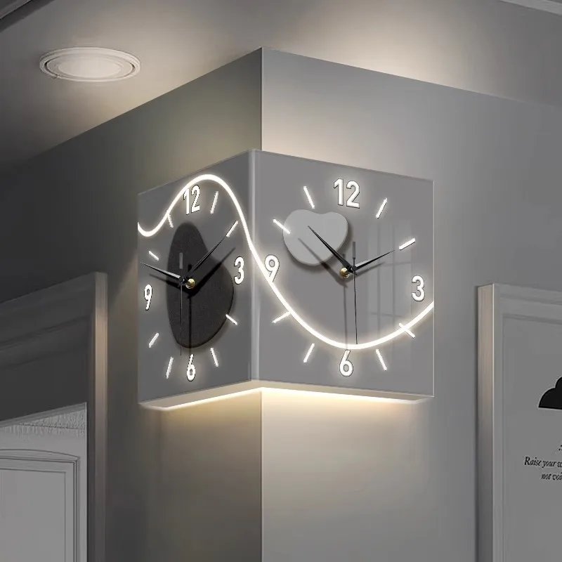 Reloj-de-pared-Led-de-lujo-para-sala-de-estar-reloj-de-esquina-electr ...
