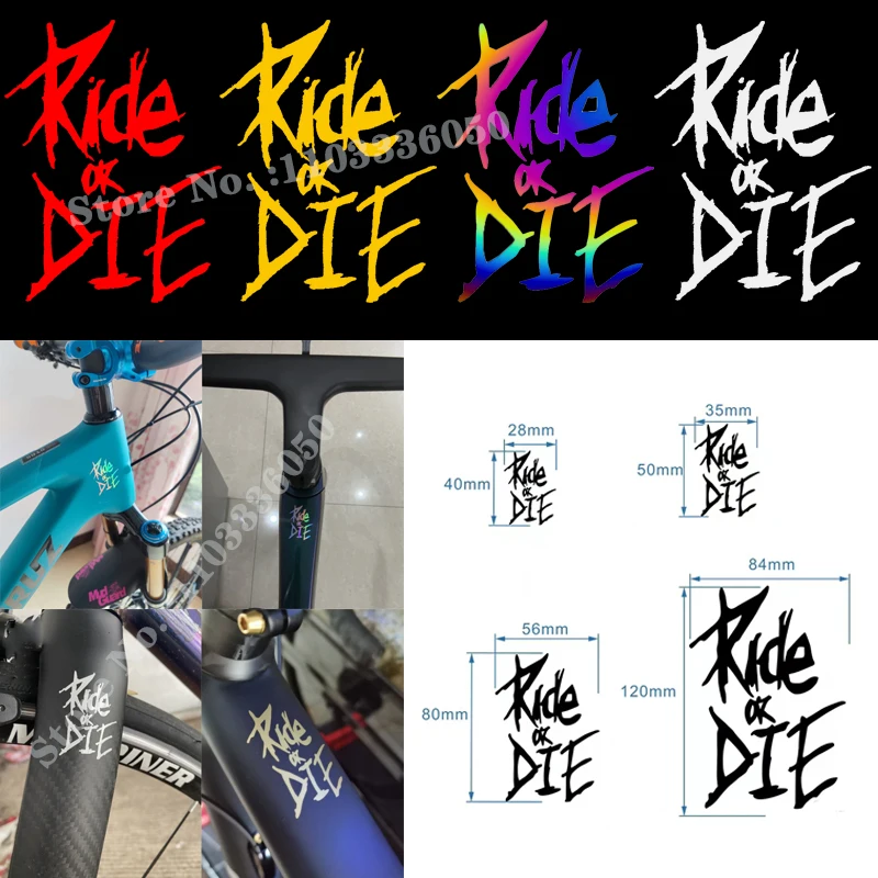1Pcs Ride or Die Bike Frame Sticker for MTB Bicycle Motocycle Bicycle ...