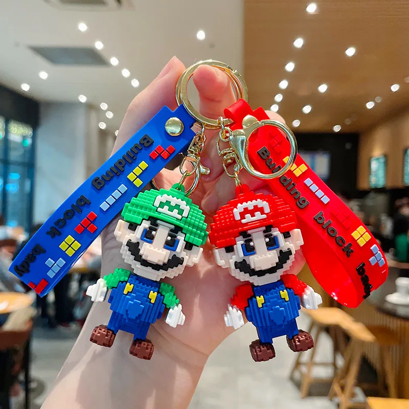 Super-Mario-Creative-Anime-Building-Blocks-Keychain-Game-Cartoon-PVC ...