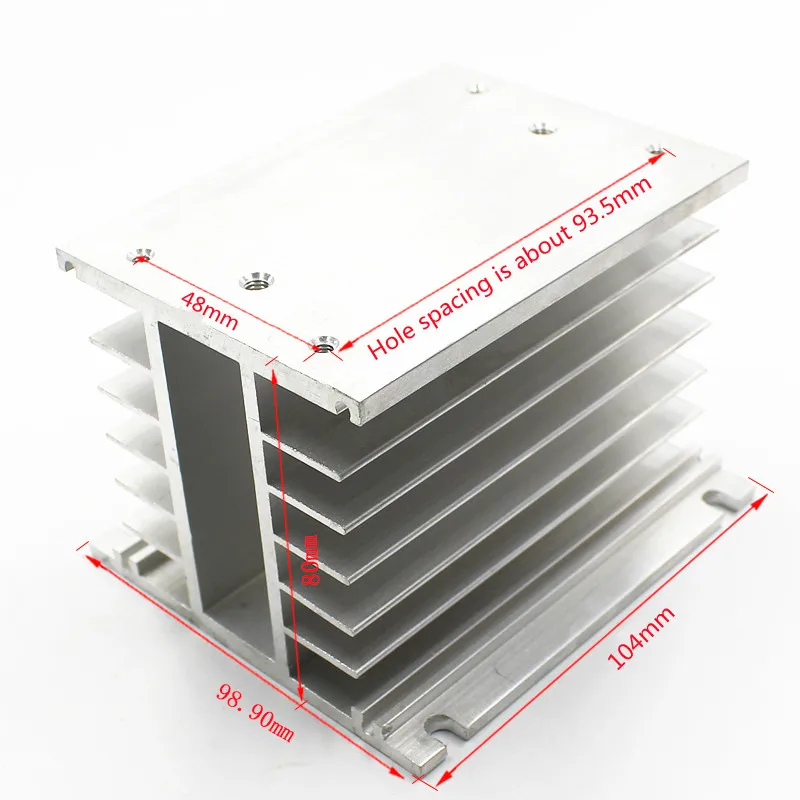 3 Phase Heat Sink 80*104*100mm for SSR Solid State Relay Aluminum ...