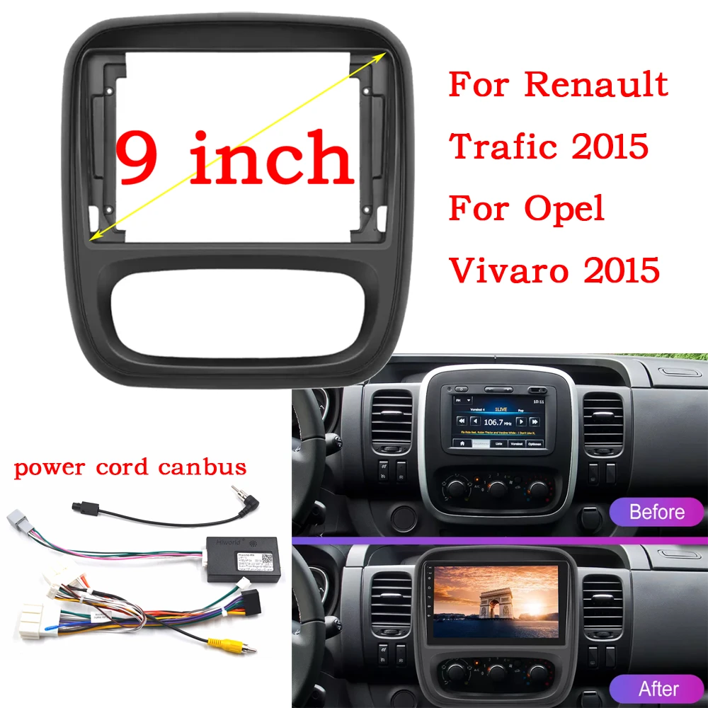 Car Audio 9 Inch Big Screen Dvd Fascia Frame Adapter For Renault Trafic ...