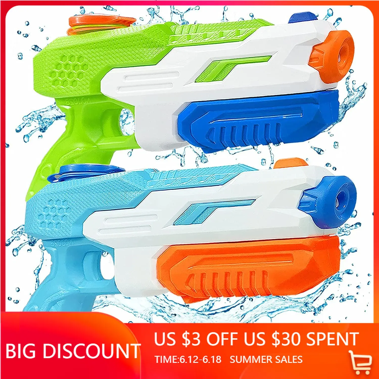 2 Pcs Children Beach Toy | Water Gun Toys Children | Kid Water Gun Pcs ...
