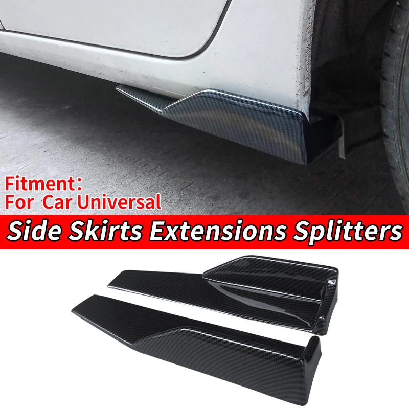 Car-Universal-Side-Skirts-Extension-Rocker-Panels-Lip-Splitters-Bumper ...