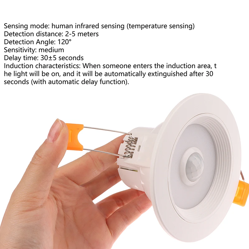 Recessed-Stairs-Lighting-Downlight-Human-Body-Motion-Sensor-Ceiling ...