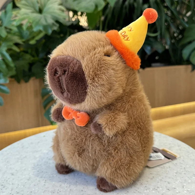 Happy Birthday Hat Capybara Plushie Stuffed Cartoon Swag Hug Milk ...
