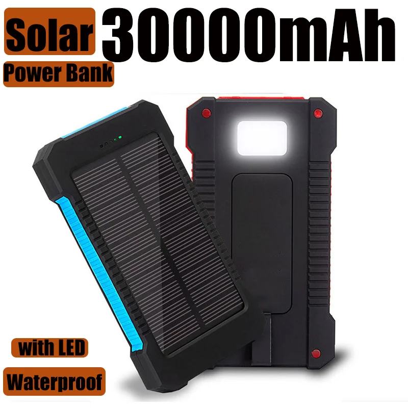 Solar-Power-Bank-30000Aah-Outdoor-Waterproof-Portable-Charger-with-LED ...